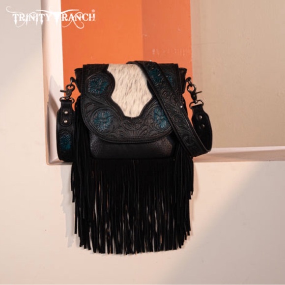 Trinity Ranch | Bags | Trinity Ranch Genuine Hairon Cowhide Tooled ...